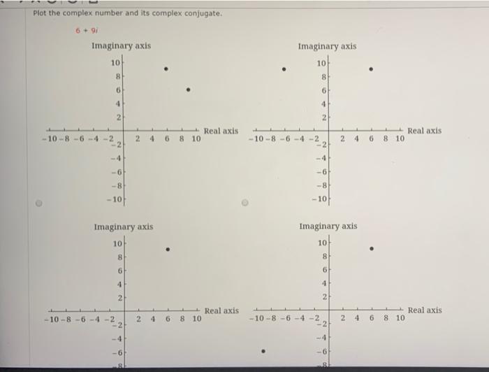 Solved Plot the complex number and its complex conjugate. 6 | Chegg.com