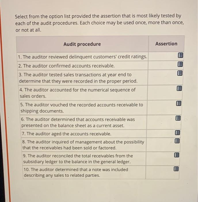 Solved Select from the option list provided the assertion | Chegg.com