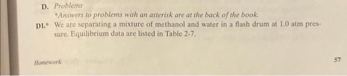 Solved D. Problems *Answers to problems with an asterisk are | Chegg.com