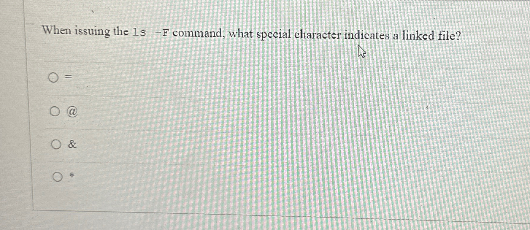 Solved When issuing the Is-F ﻿command, what special | Chegg.com
