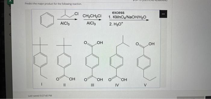 Solved Predict the major product for the following reaction. | Chegg.com
