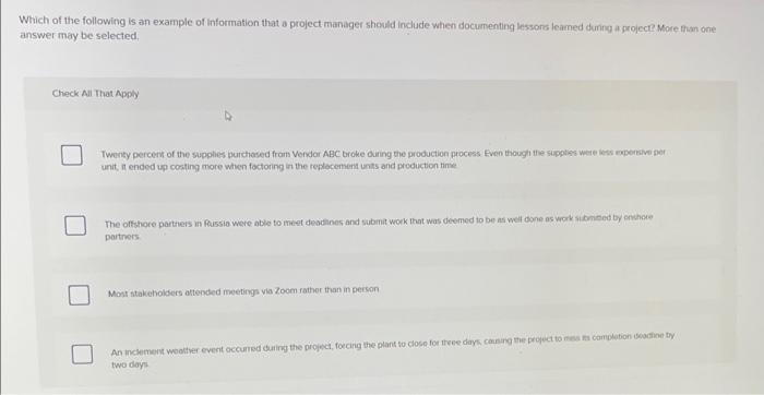 Solved Which of the following is an example of information | Chegg.com