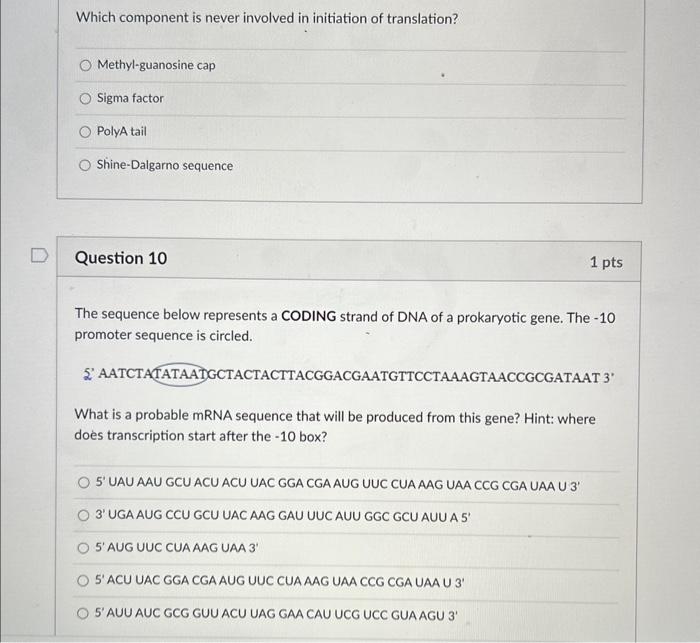 Solved Which component is never involved in initiation of | Chegg.com