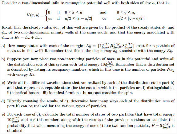 Solved Consider a two-dimensional infinite rectangular | Chegg.com