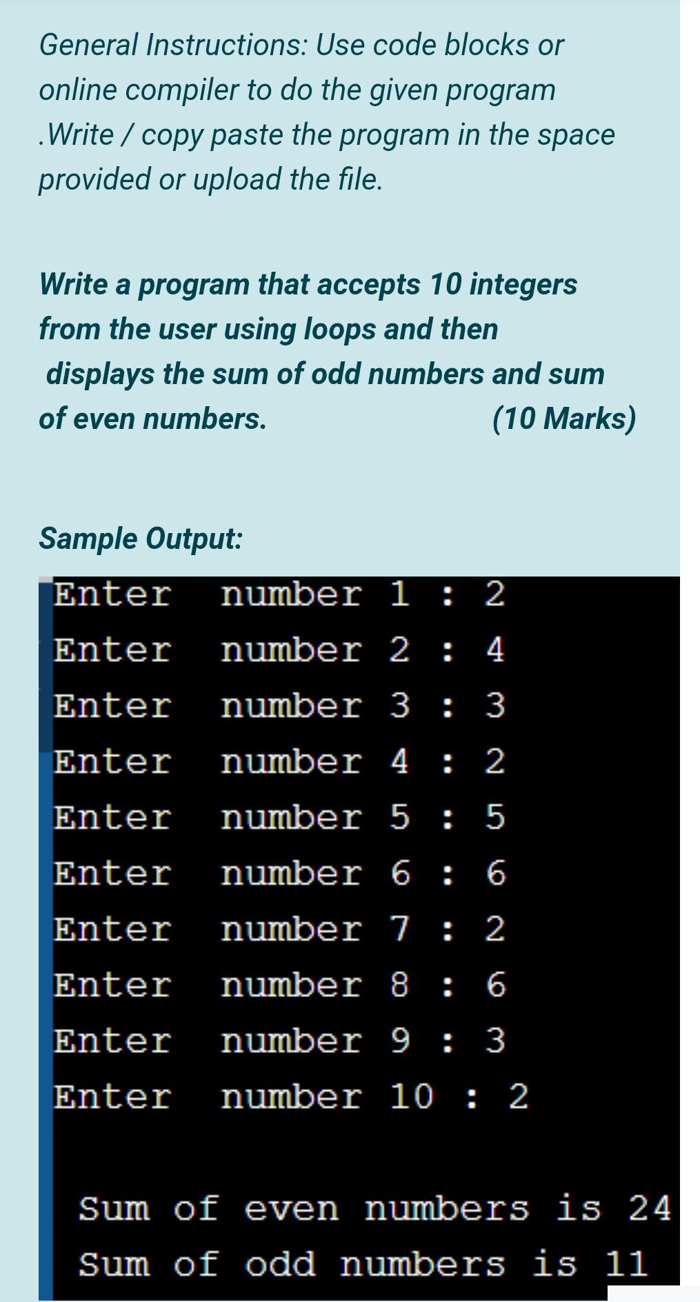 Solved General Instructions: Use code blocks or online | Chegg.com