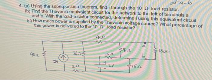 4. (a) Using the superposition theorem, find i | Chegg.com