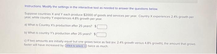 Solved Instructions: Modify the settings in the interactive | Chegg.com