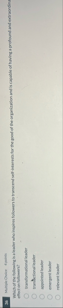 Solved Multiple Choice 4 ﻿pointsWhich of the following is a | Chegg.com