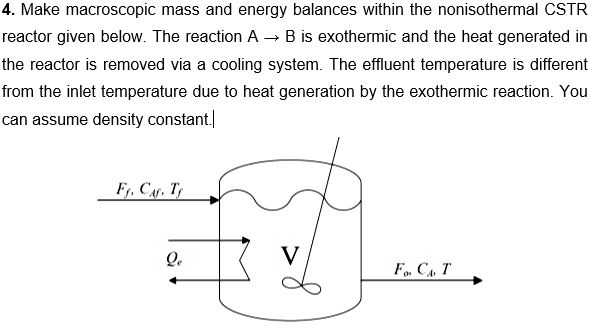Solved Make macroscopic mass and energy balances within the | Chegg.com