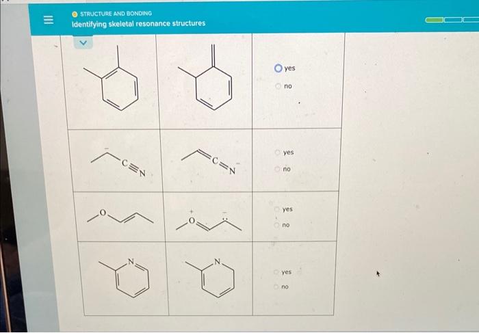 Solved 三 O STRUCTURE AND BONDING Identifying skeletal | Chegg.com