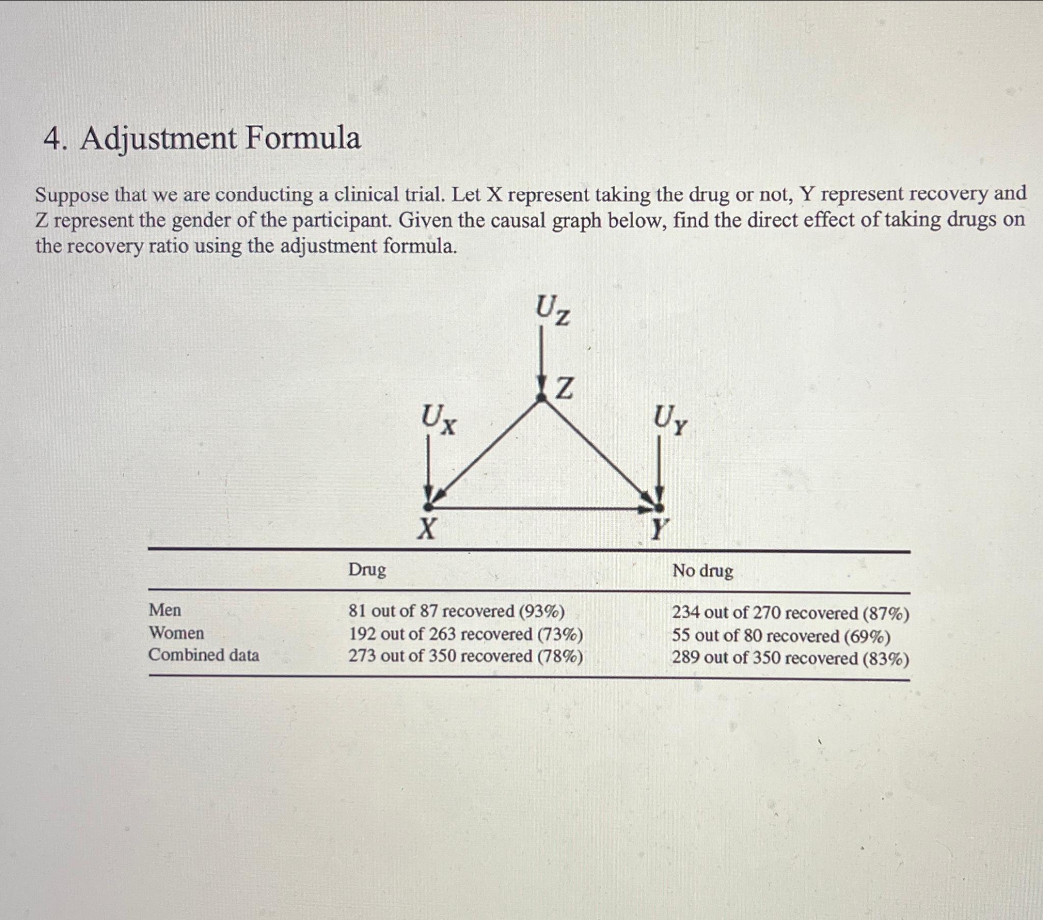Adjustment FormulaSuppose that we are conducting a | Chegg.com