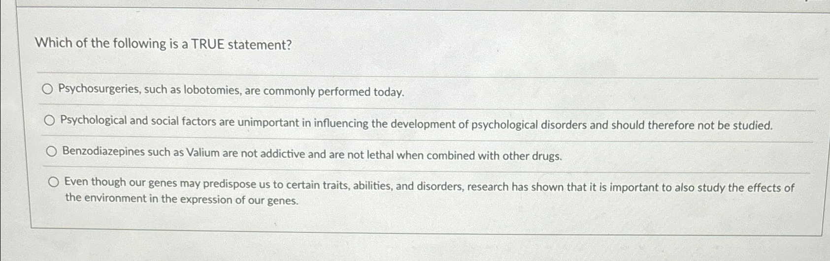 Solved Which of the following is a TRUE | Chegg.com