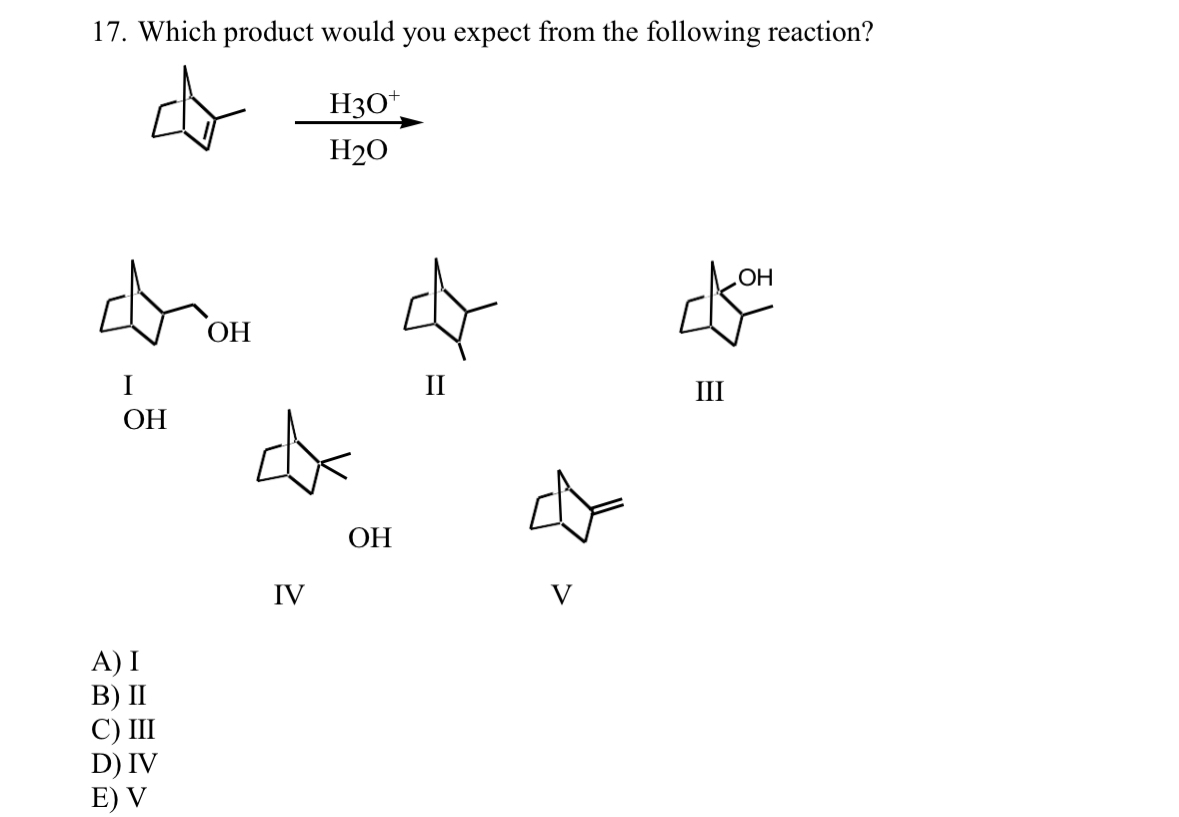 Solved Which product would you expect from the following | Chegg.com