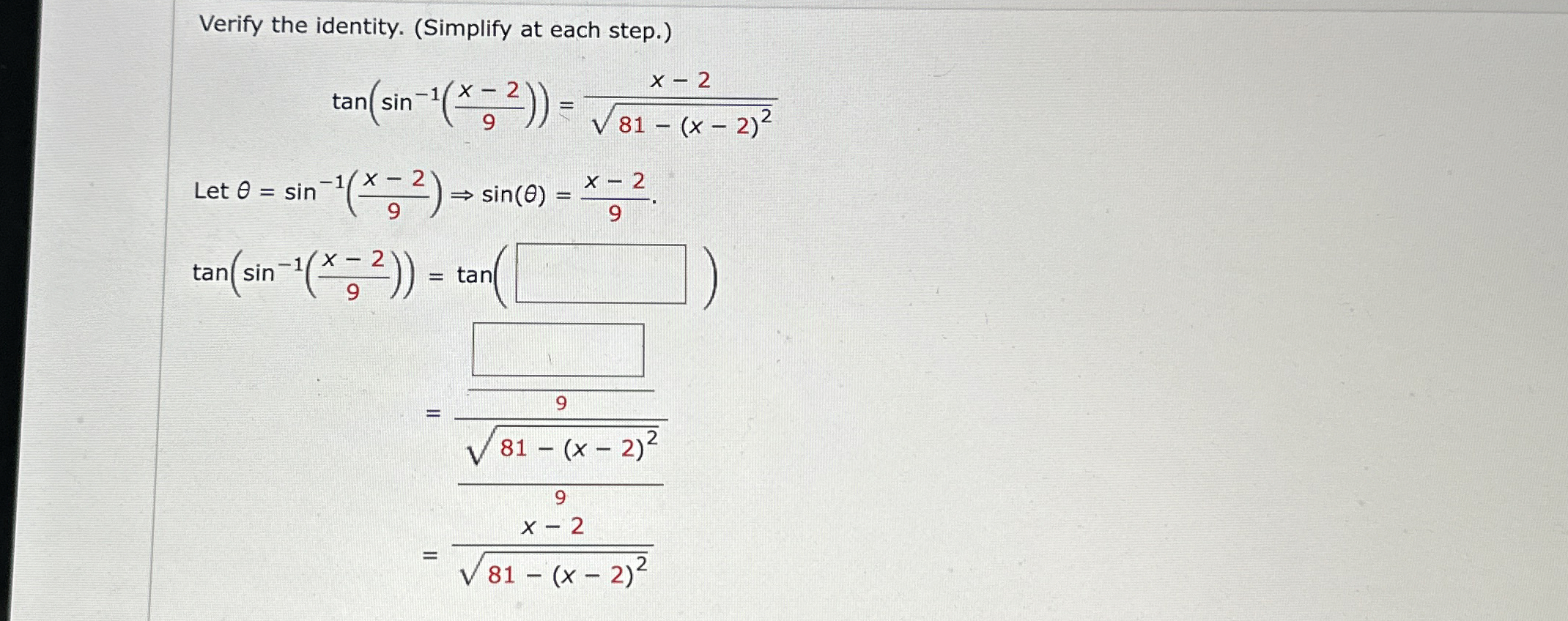 Solved Verify the identity. (Simplify at each | Chegg.com