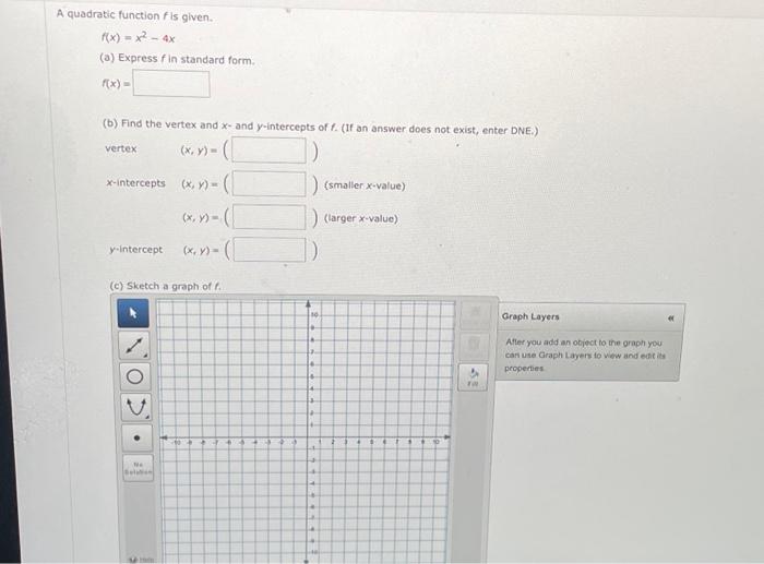 Solved A quadratic function f is given. f(x)=x2−4x (a) | Chegg.com