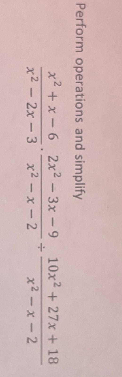 Solved Perform operations and | Chegg.com