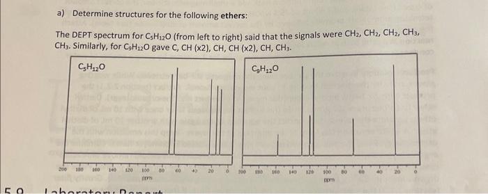 Solved a) Determine structures for the following ethers: The | Chegg.com