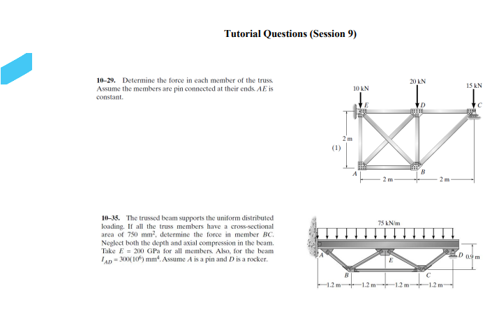 Solved 10-29. ﻿Determine the force in each member of the | Chegg.com