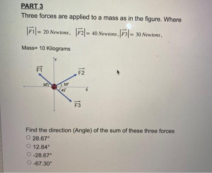 Solved ∣F1∣=20 Newtons, ∣F2∣=40 Newtons, ∣F3∣=30 Newtons, | Chegg.com