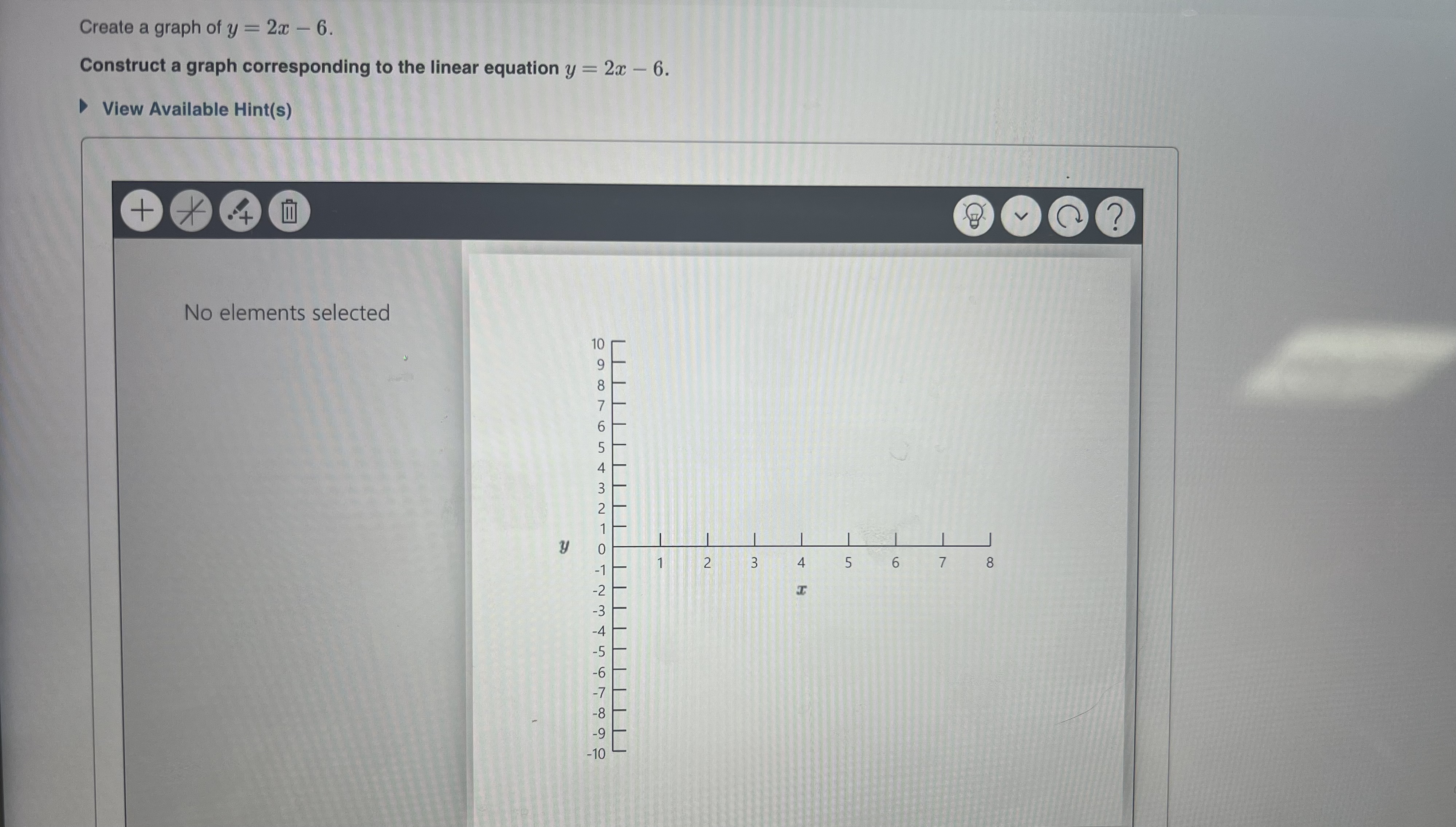 Solved imege with answer Create a graph of y=2x-6.Construct | Chegg.com