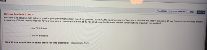 Solved ment FULL SCREEN PRINTER VERSION #BACK NEXT Review | Chegg.com