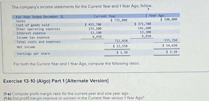 Solved Exercise 13-10 (Algo) Analyzing efficiency and | Chegg.com