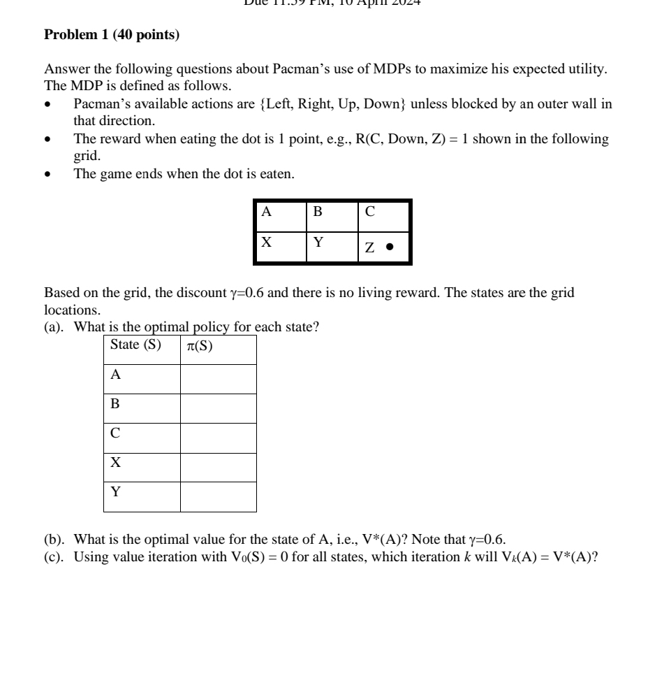 Solved Problem 1 (40 points)Answer the following questions | Chegg.com Solved Problem 1 (40 points)Answer the following questions | Chegg.com