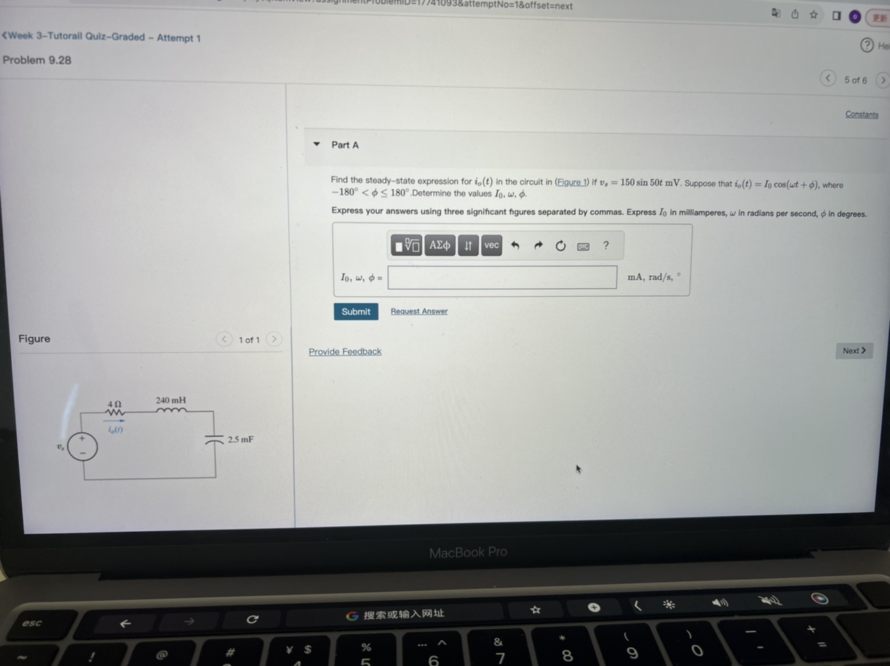 Solved Part AFind the steady-state expression for io(t) ﻿in | Chegg.com