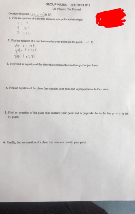 Solved GROUP WORK SECTION 12.5 Da Planes! Da Planes! | Chegg.com
