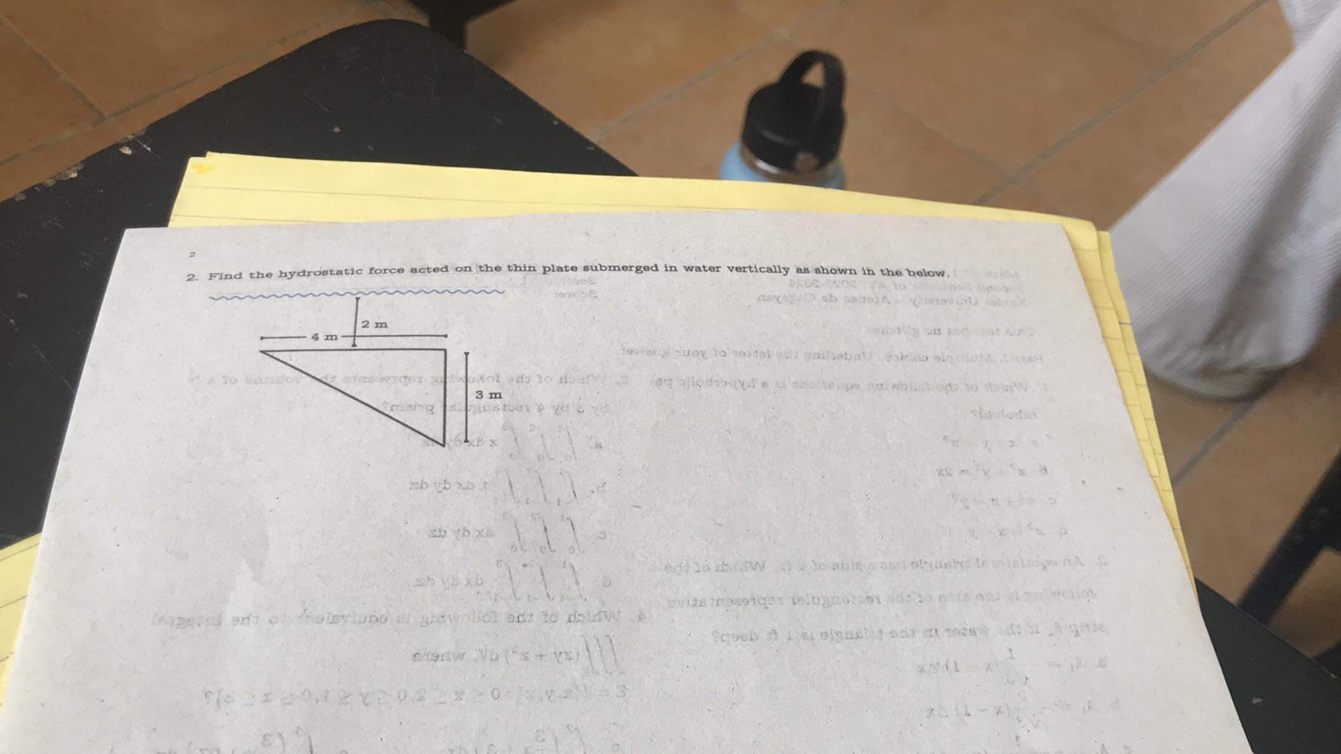 Solved 22. ﻿Find the hydrostatic force acted on the thin | Chegg.com