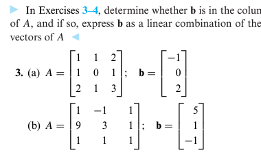 Solved In Exercises 3-4, ﻿determine whether b ﻿is in the | Chegg.com