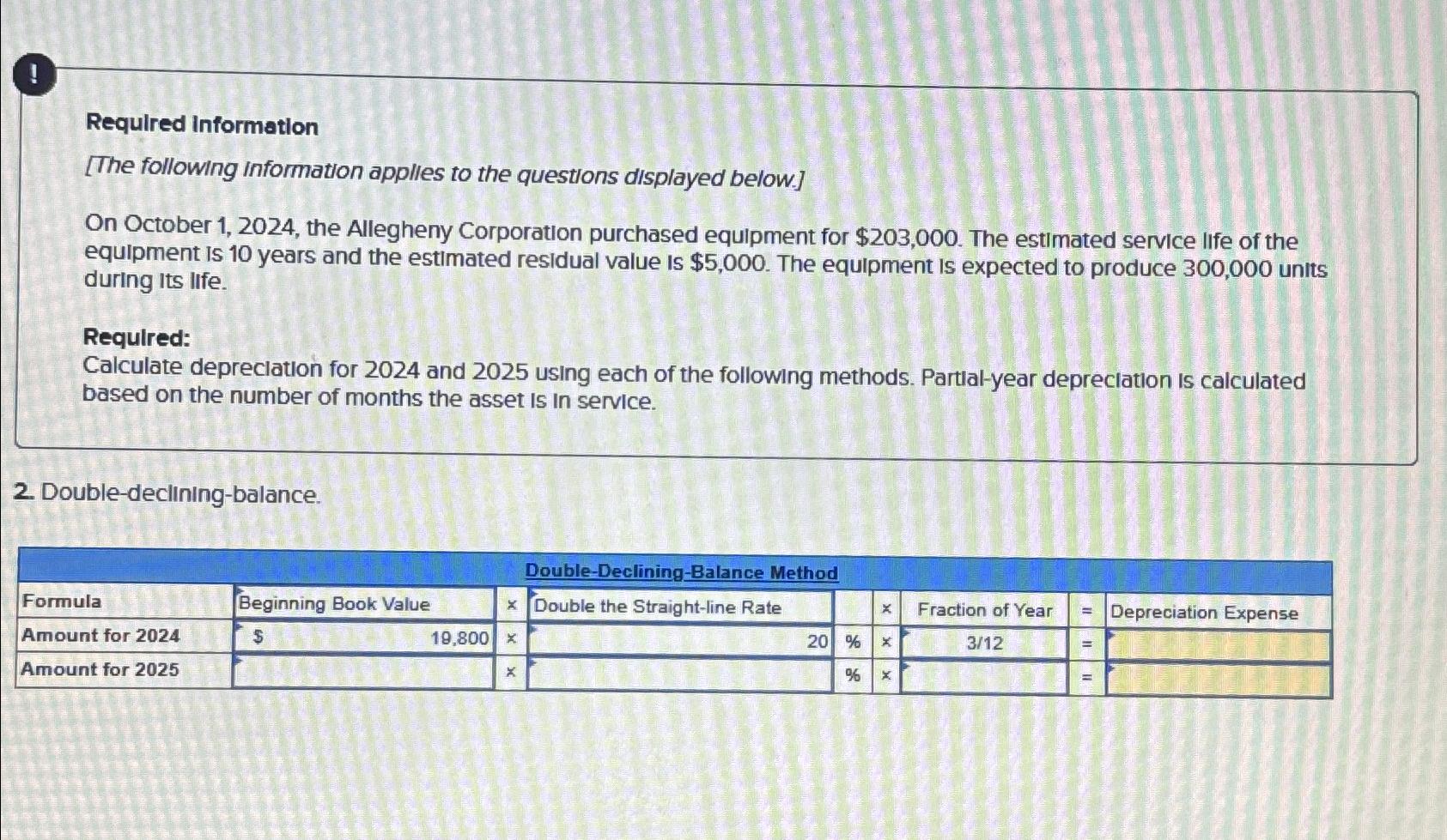 Solved !Required Information[The following information | Chegg.com