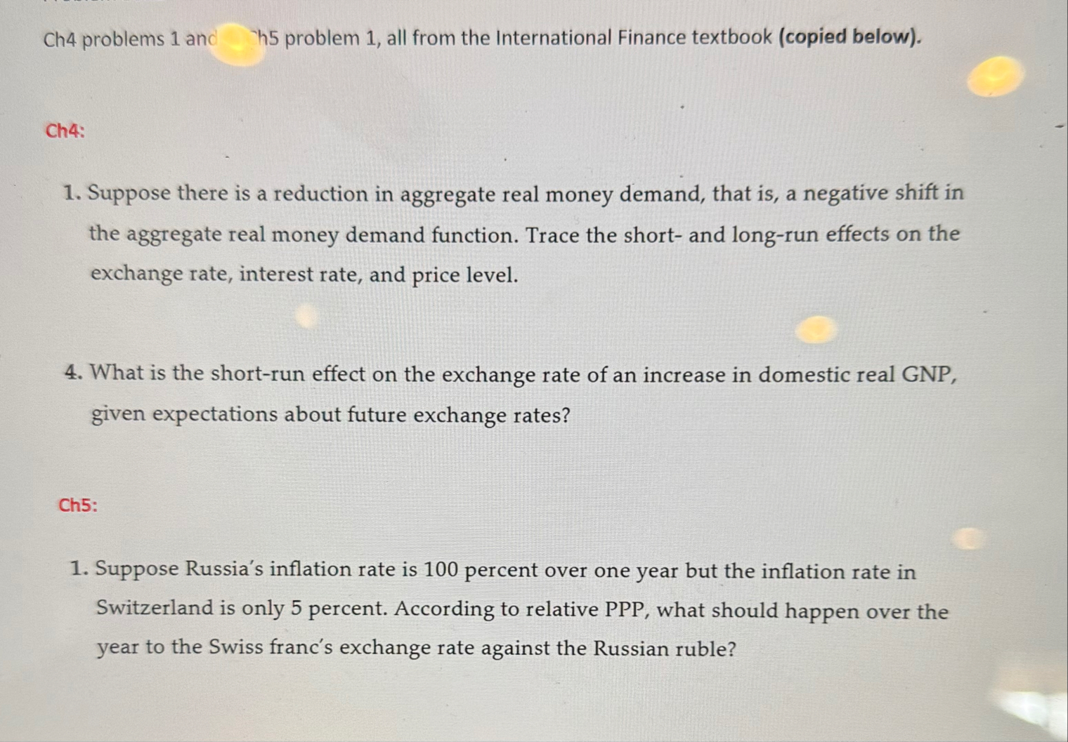 Solved Ch4 ﻿problems 1 ﻿and ,h5 ﻿problem 1, ﻿all from the | Chegg.com