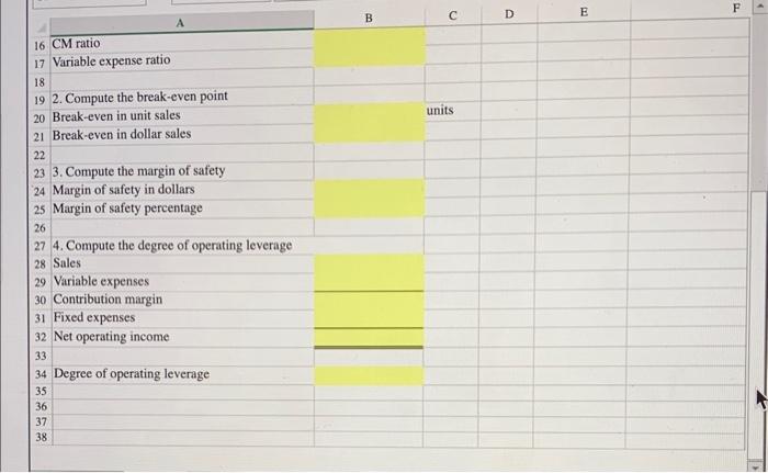 Solved Al Given the following information complete a CVP | Chegg.com