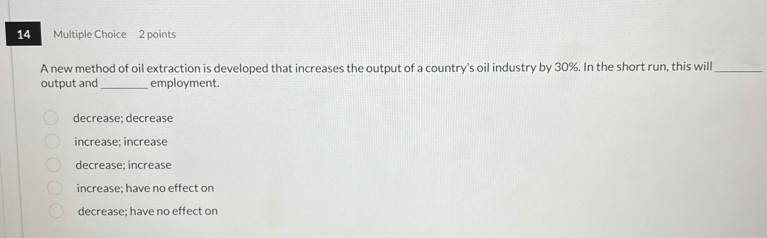 Solved 14Multiple Choice2 ﻿pointsA new method of oil | Chegg.com