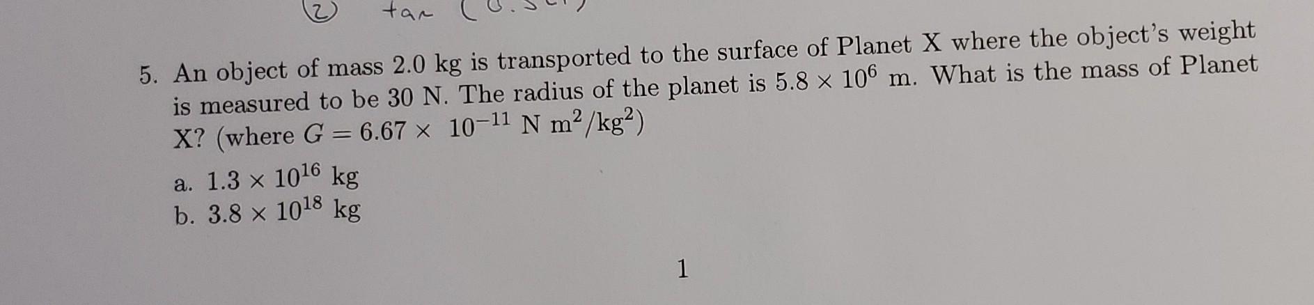 Solved tar 5. An object of mass 2.0 kg is transported to the | Chegg.com