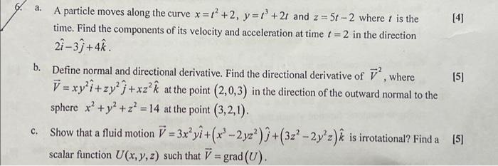 Solved a. A particle moves along the curve x=t2+2,y=t3+2t | Chegg.com