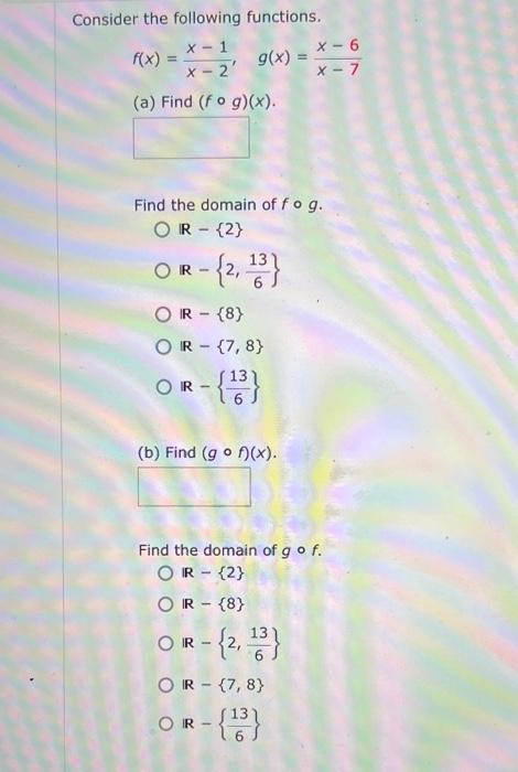 Solved Consider the following functions. | Chegg.com