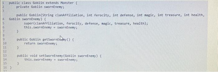Solved public abstract void attack (Monster opponent): | Chegg.com