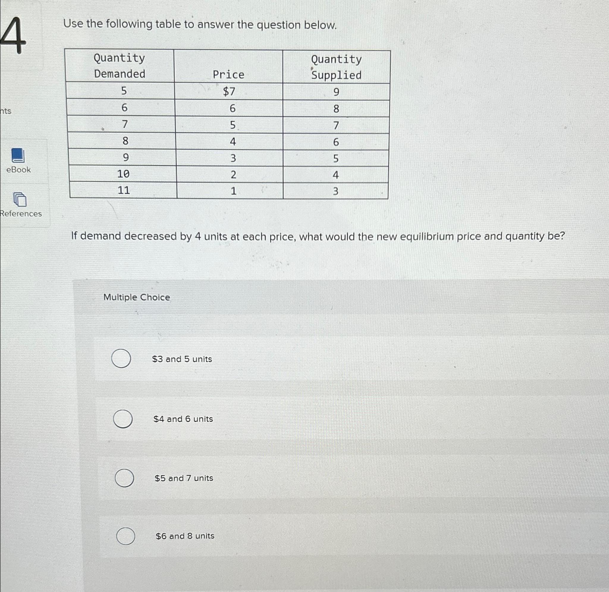 Solved Use the following table to answer the question | Chegg.com