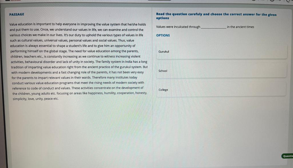 Solved PASSAGEValue education is important to help everyone | Chegg.com
