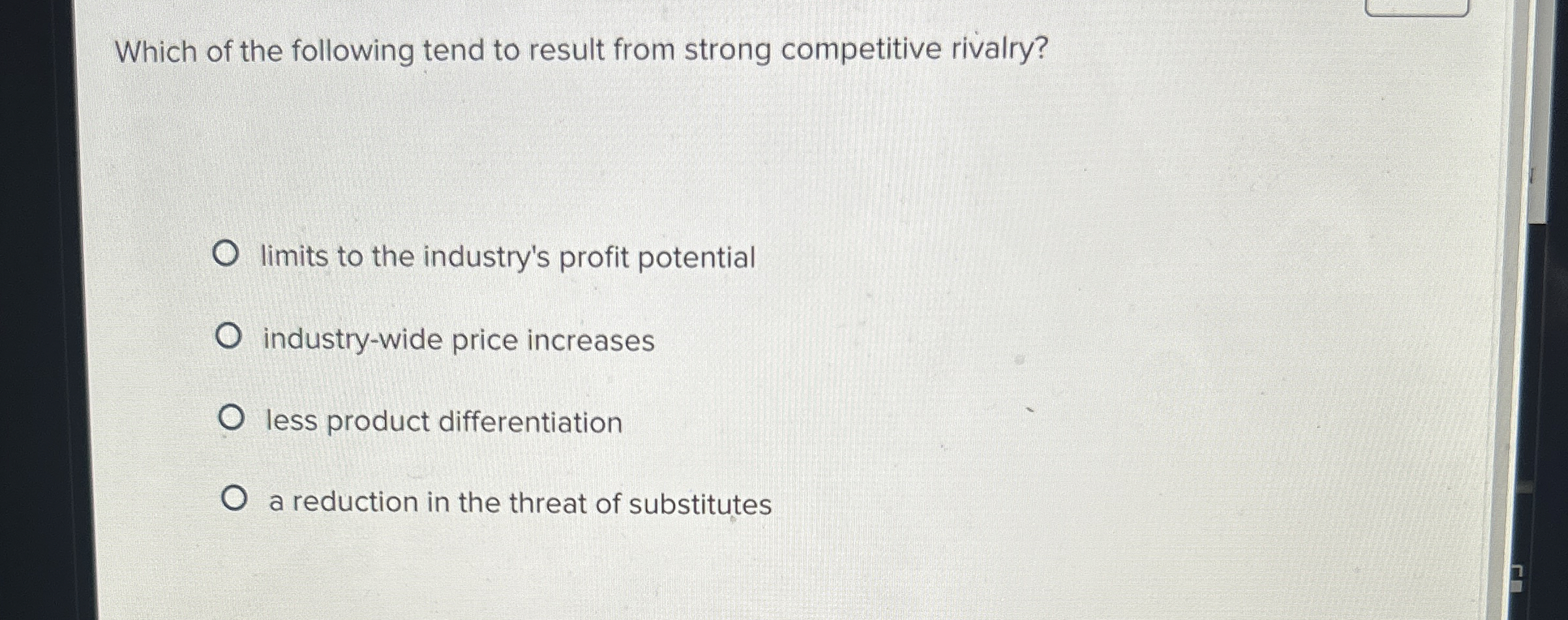 Solved Which of the following tend to result from strong | Chegg.com
