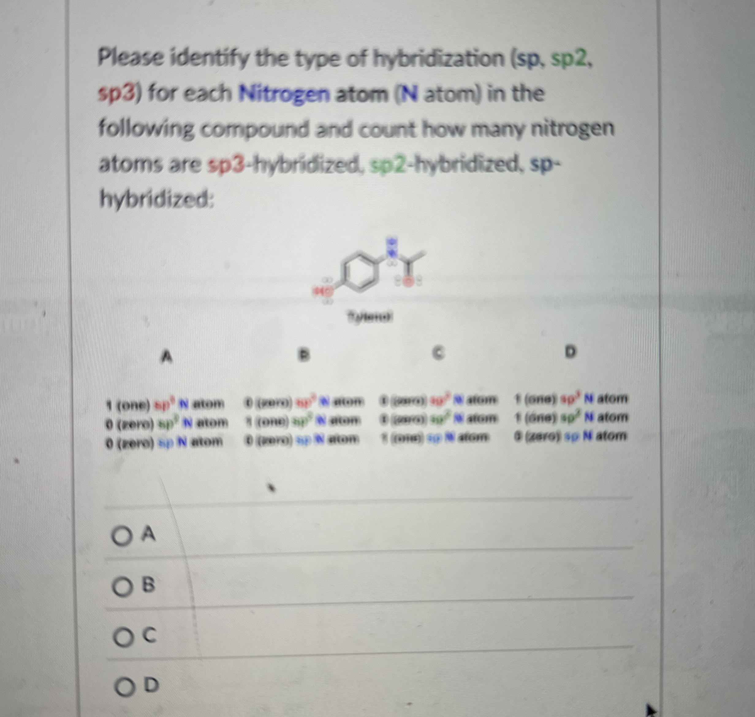 Solved Please identify the type of hybridization (sp, | Chegg.com