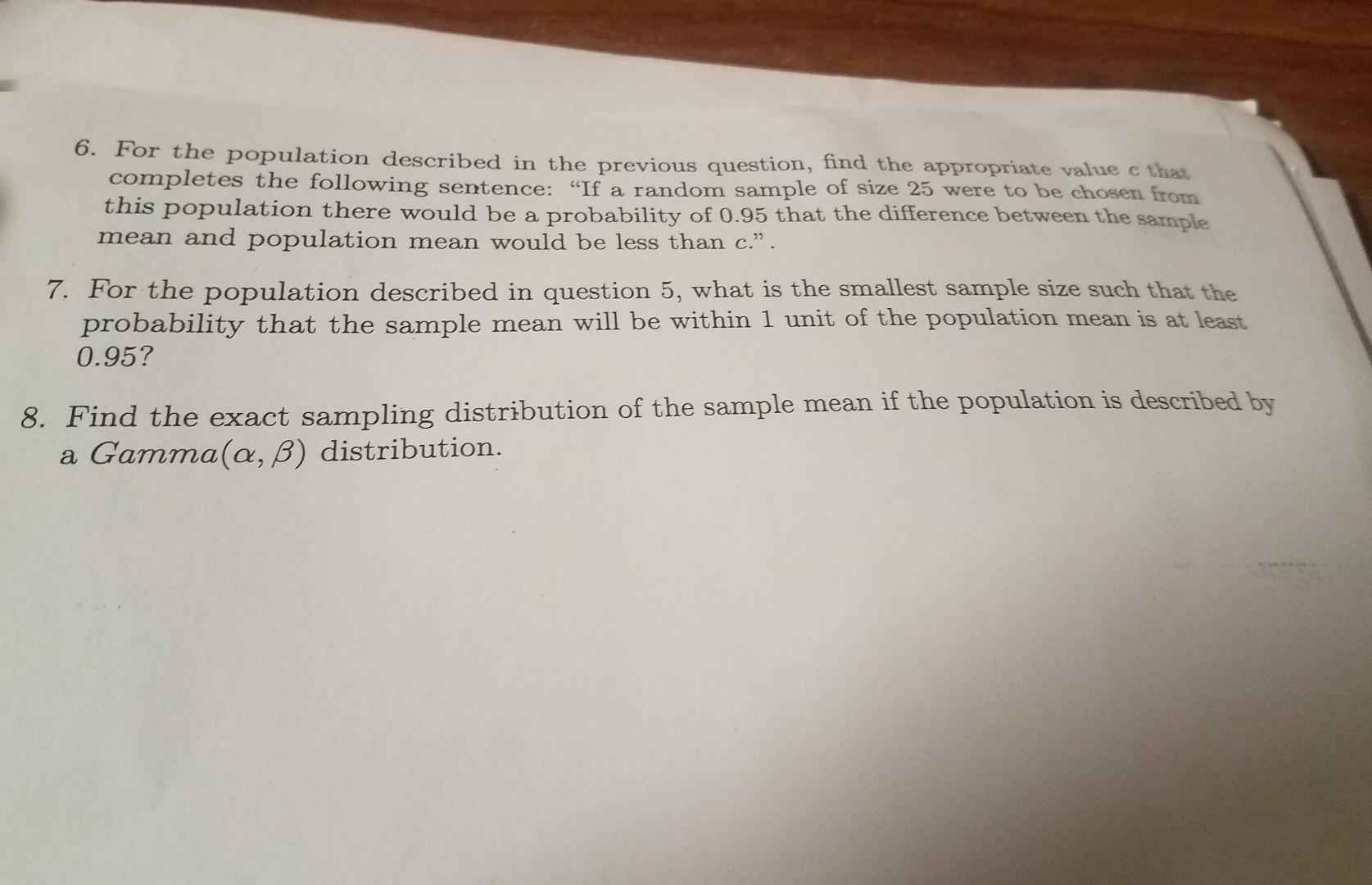 Solved 6. For the population described in the previous | Chegg.com