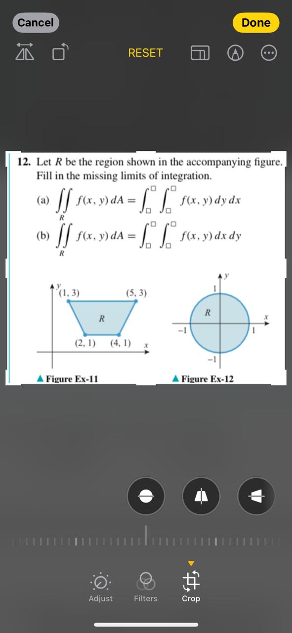Solved Let R ﻿be the region shown in the accompanying | Chegg.com