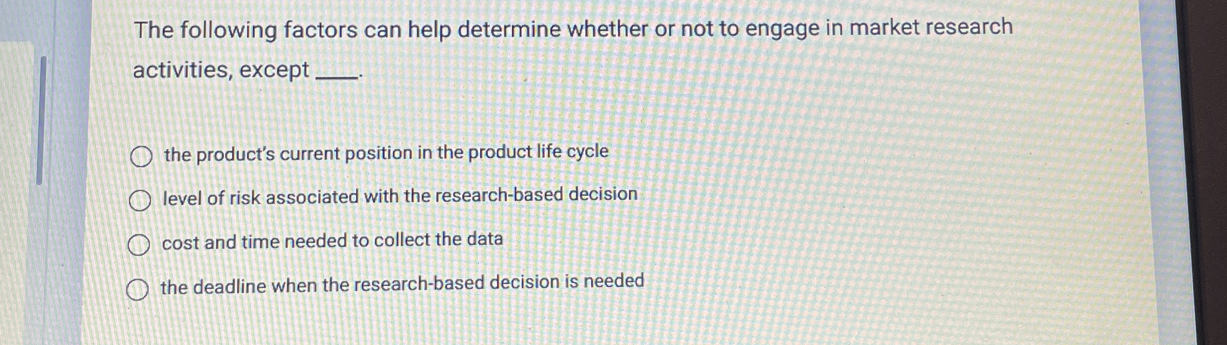 Solved The following factors can help determine whether or | Chegg.com