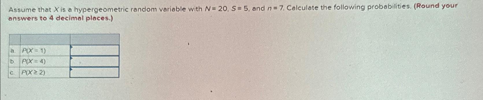 Solved Assume that x ﻿is a hypergeometric random variable | Chegg.com