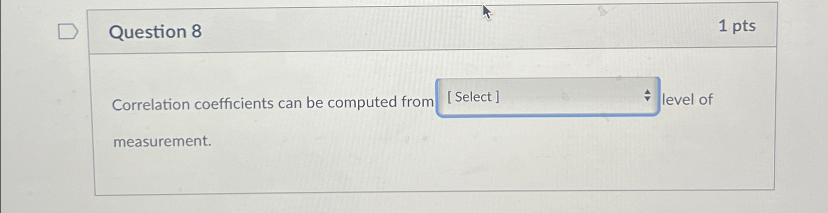 Solved Question 81 ﻿ptsCorrelation coefficients can be | Chegg.com