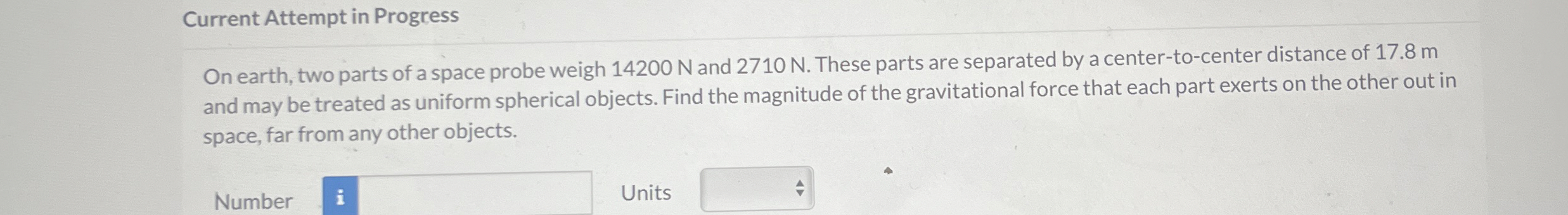 Solved Current Attempt in ProgressOn earth, two parts of a | Chegg.com