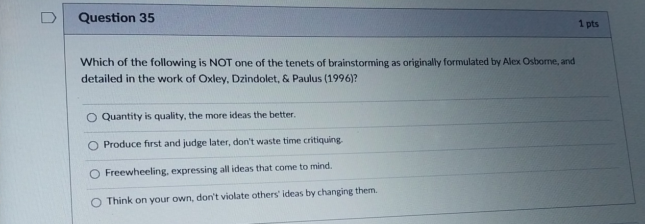 Solved Question 351 ﻿ptsWhich of the following is NOT one of | Chegg.com